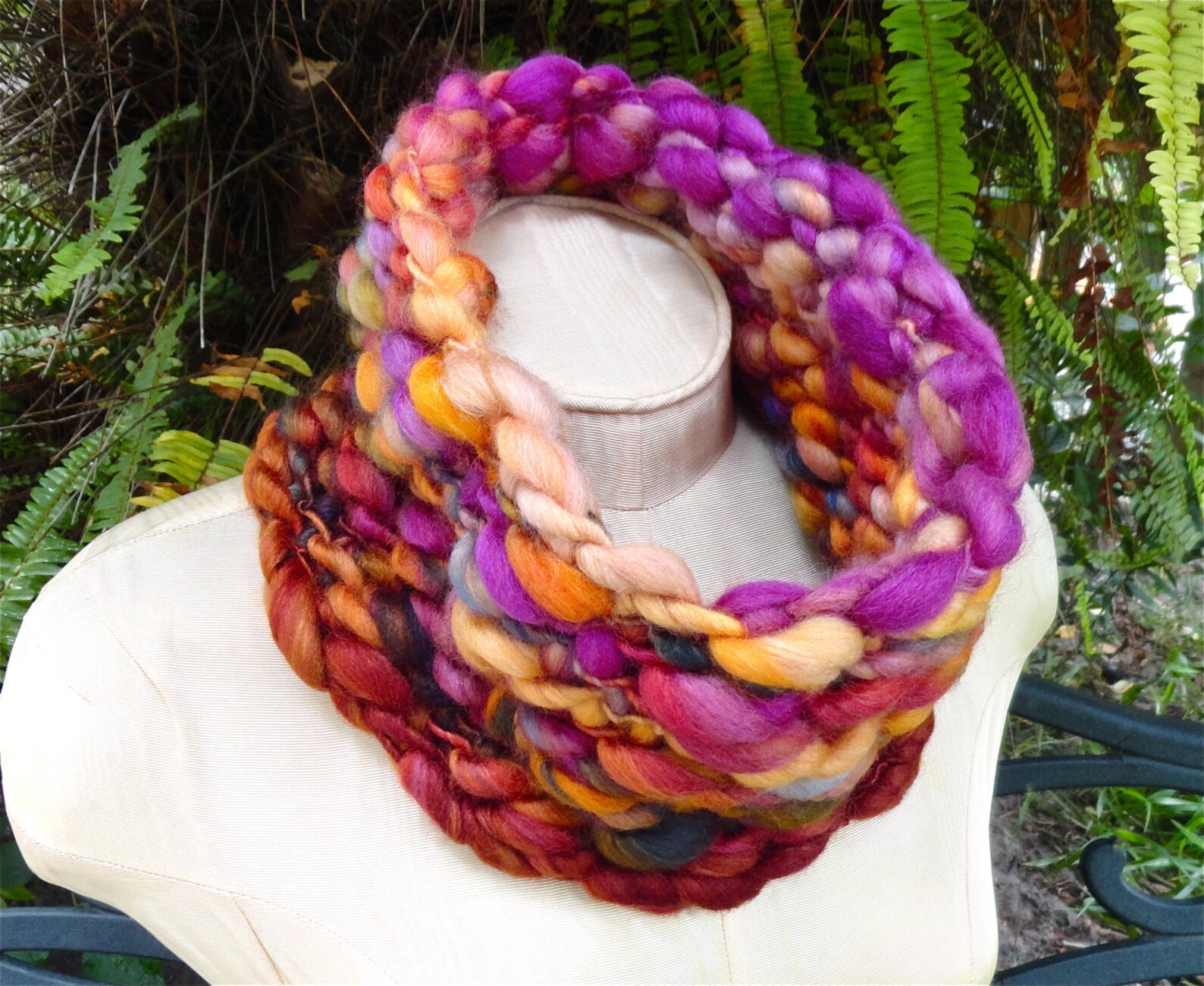 Tiffany Lamp Cowl Circle Scarf Boho Luxe Stained Glass Colors - Etsy