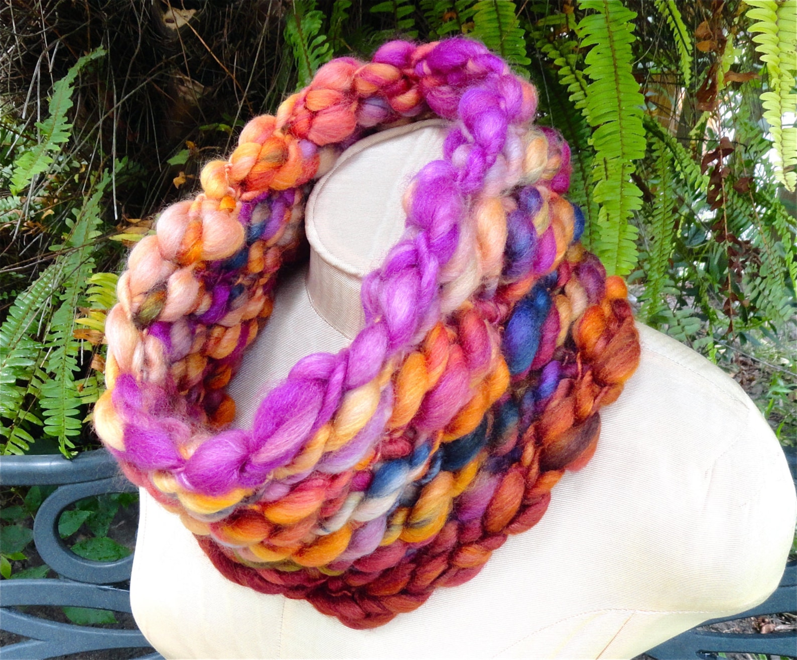 Tiffany Lamp Cowl Circle Scarf Boho Luxe Stained Glass Colors - Etsy