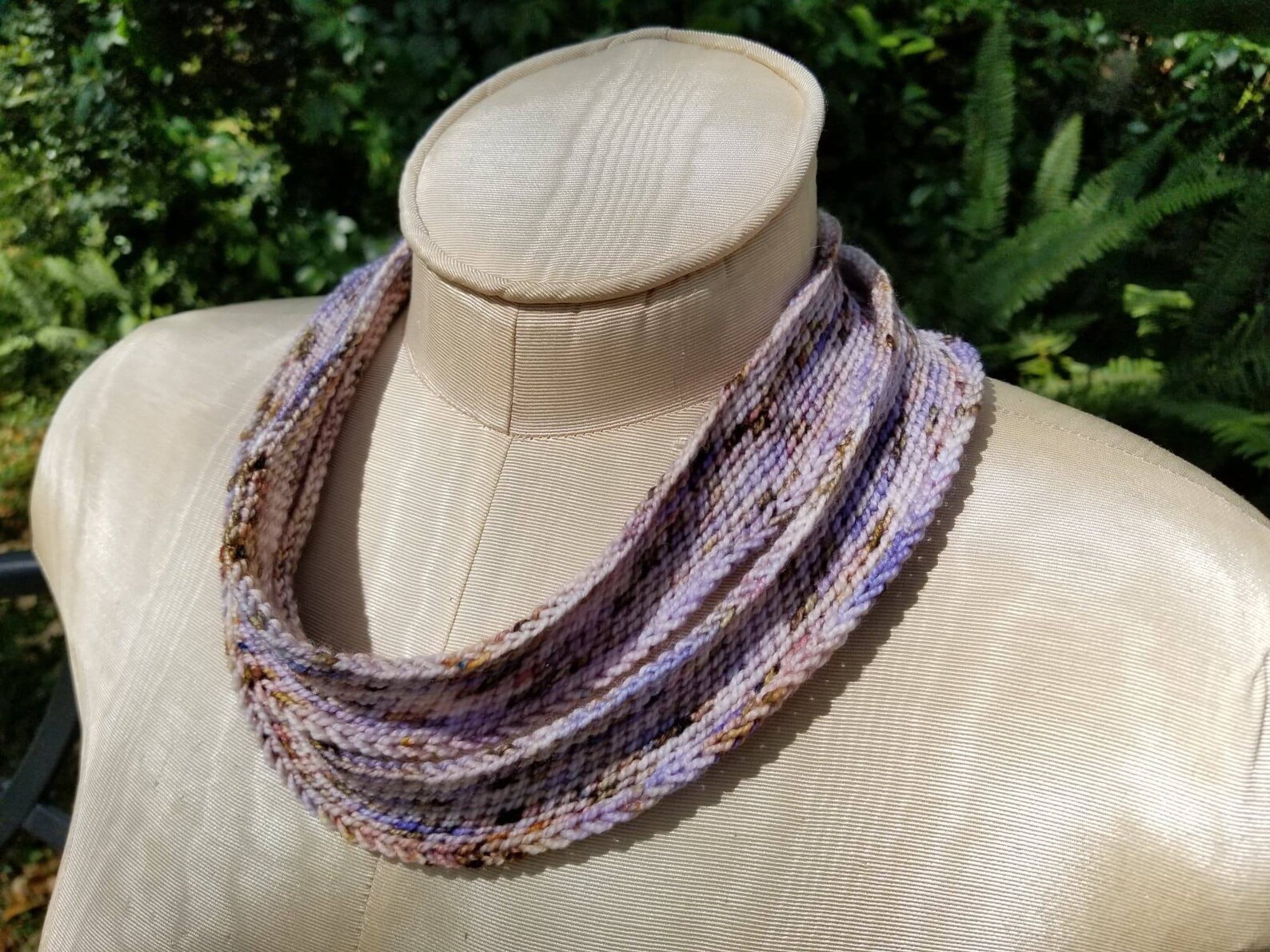 NEW High Tea Skinny Scarf Hand Crocheted Double Loop Pastel Colors ...