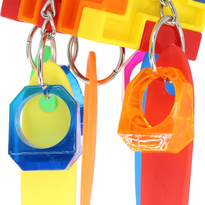 3546 Rainbow Cube Bonka Bird Toys Pullable Plastic Metal Chain - Etsy