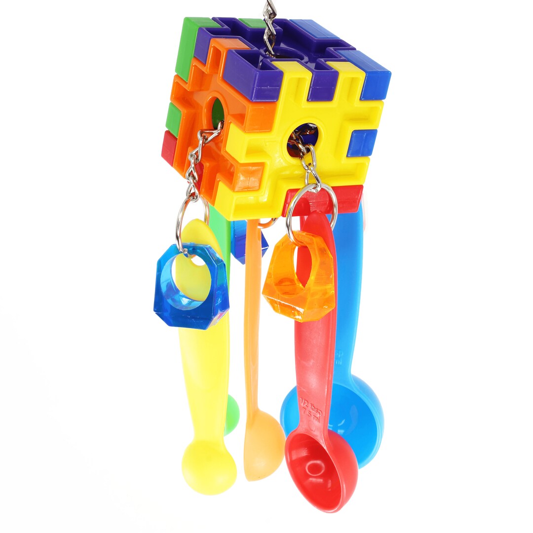 3546 Rainbow Cube Bonka Bird Toys Pullable Plastic Metal Chain - Etsy