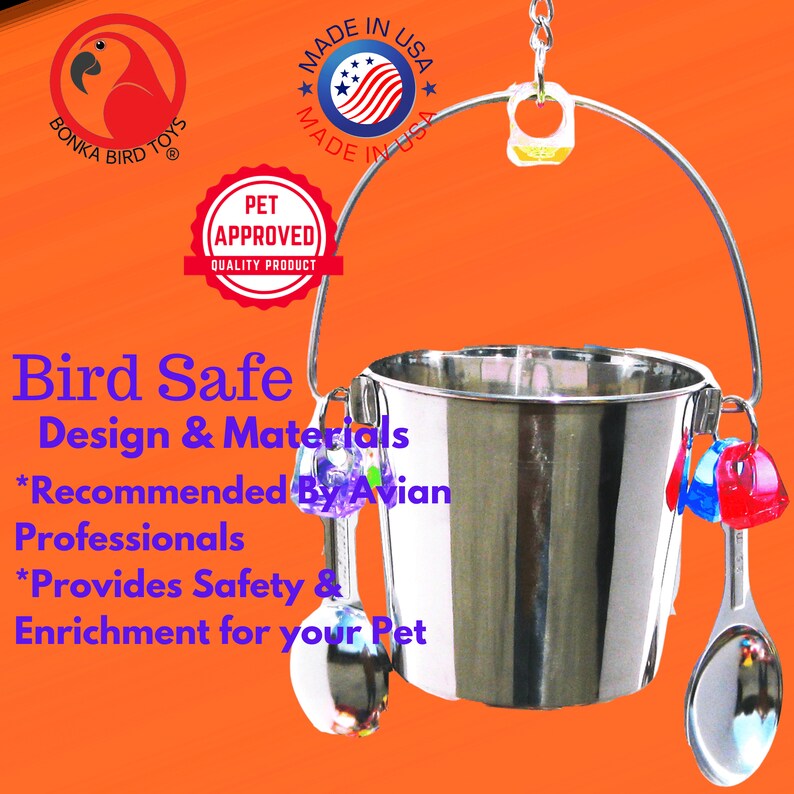 1054 Big Fun Bucket Bird Toy - Etsy