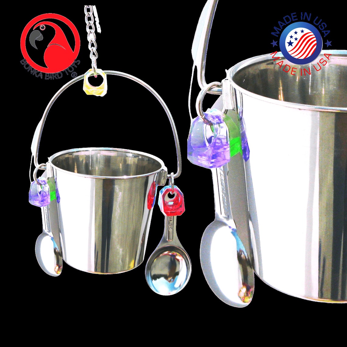 1054 Big Fun Bucket Bird Toy - Etsy