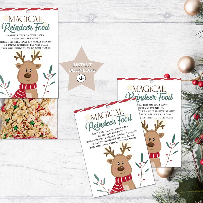 Reindeer Food Tag - Etsy