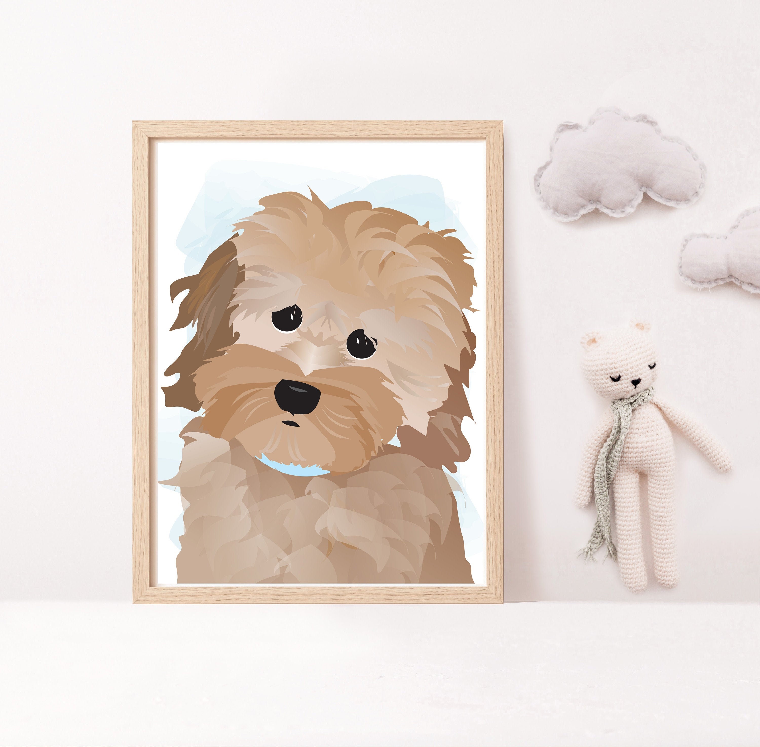 INSTANT DOWNLOAD - Nursery Art Print, Dog Illustration, Cockapoo Puppy ...
