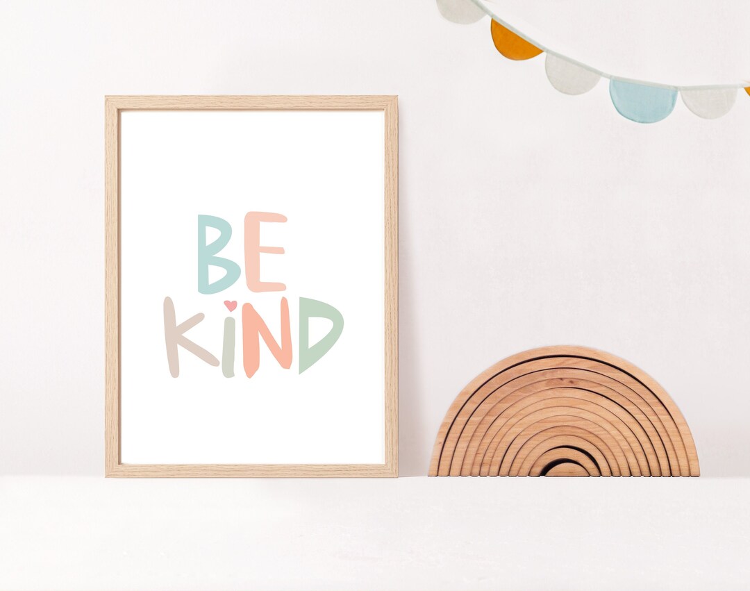 INSTANT DOWNLOAD - Be Kind - Printable Wall Art - Kids Print - Boho ...