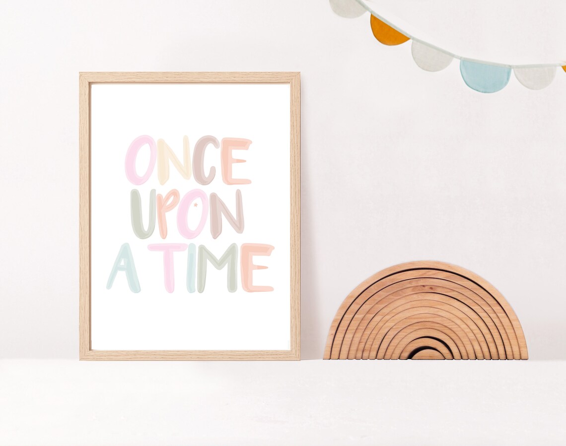 Once Upon a Time Art Print/kids Room Art Print/pastel Colors Wall Decor ...