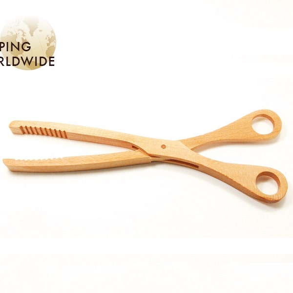 Wooden Wide Kitchen Tongs From Cherry Wood 41 - Etsy