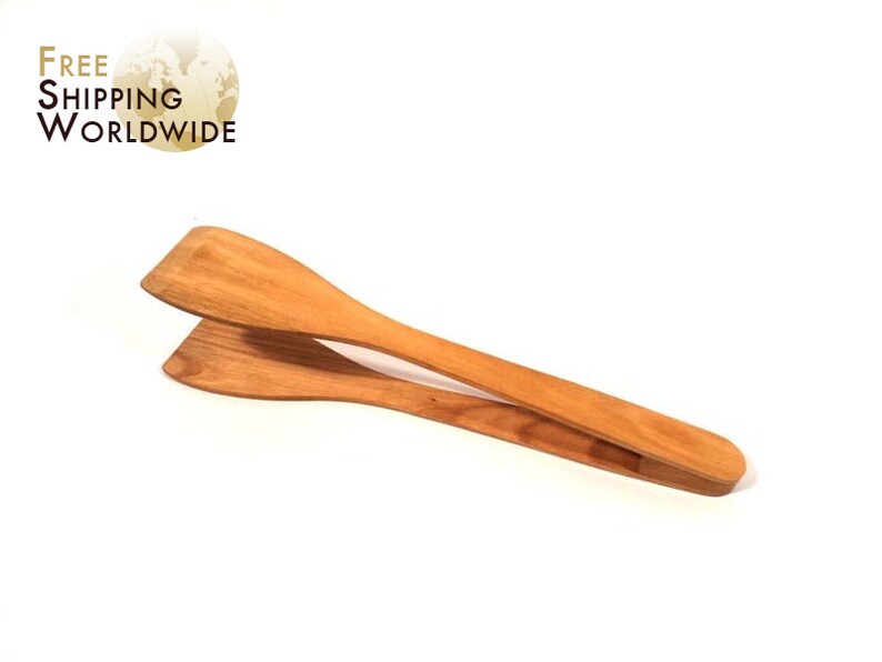 Wooden Wide Kitchen Tongs From Cherry Wood - 41 - Etsy