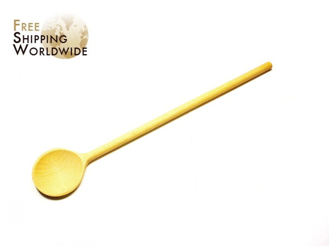 Wooden Extra Long and Wide Spoon From Beech Wood - 16 - Etsy