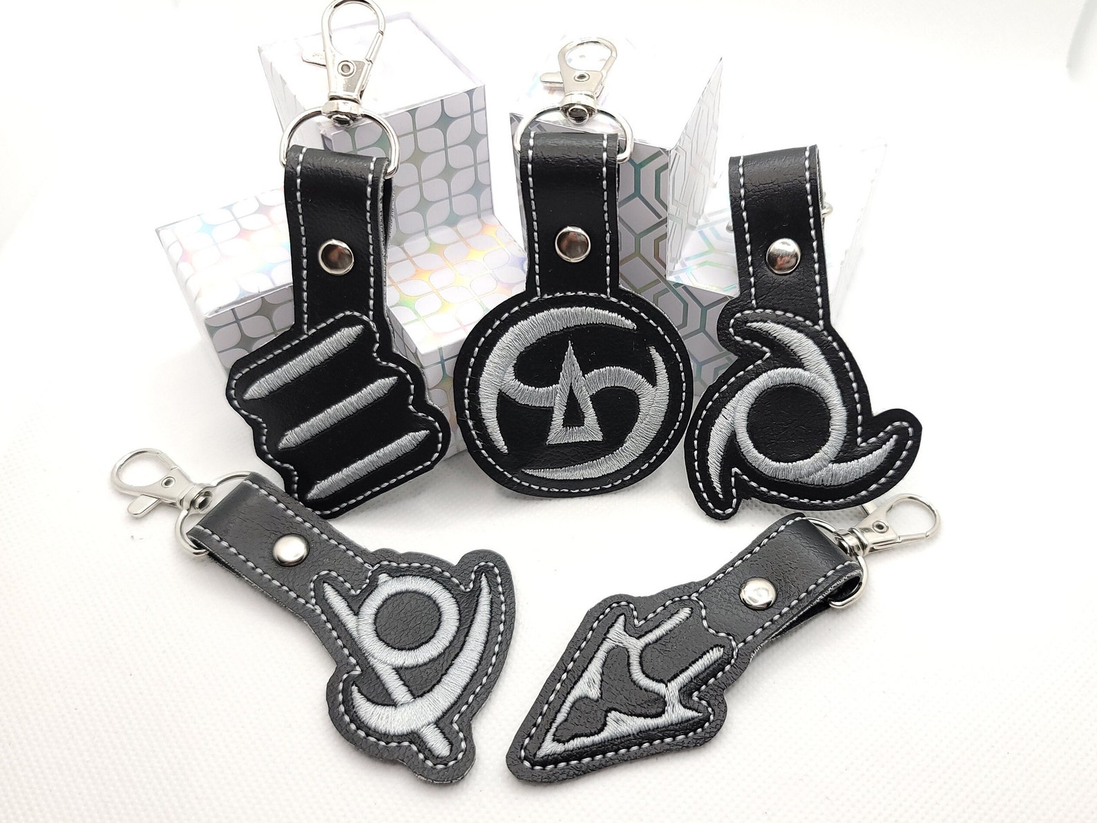 FFXIV Embroidered Job Icon Logo Soul Stone Keychain Fob Reaper - Etsy