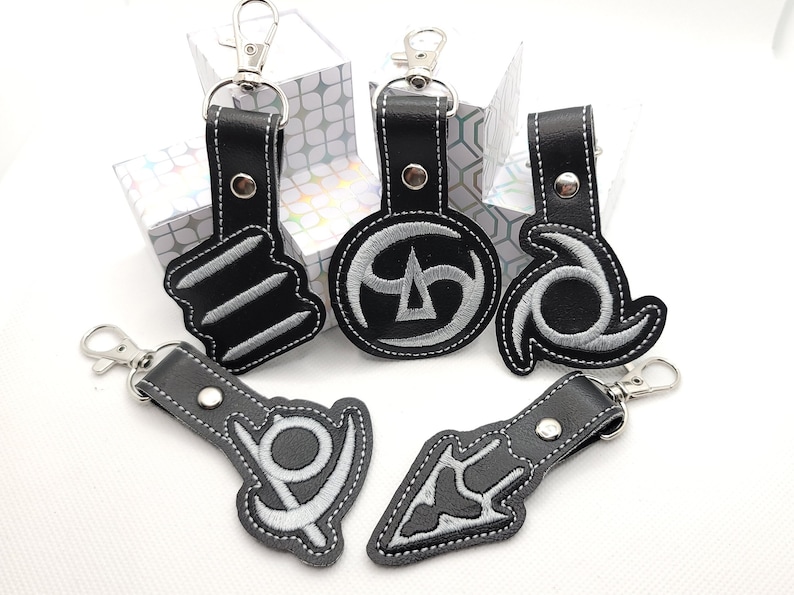 FFXIV Embroidered Job Icon Logo Soul Stone Keychain Fob Reaper - Etsy