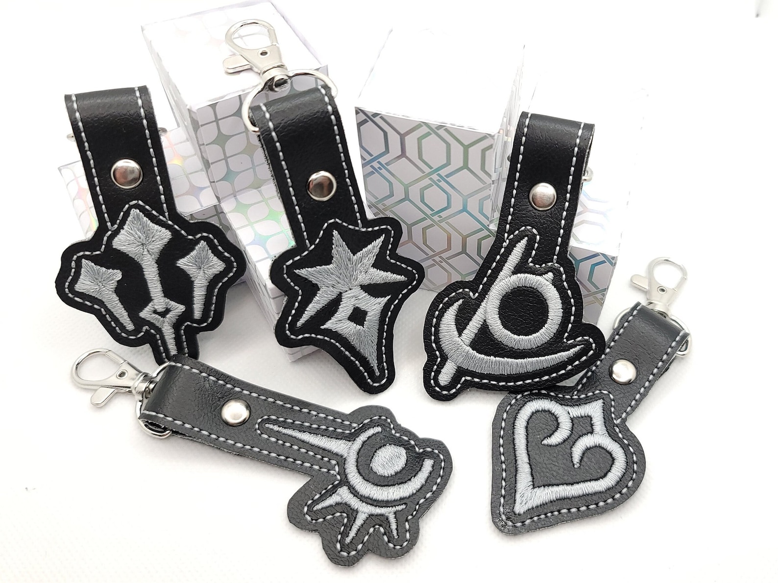 FFXIV Embroidered Job Icon Logo Soul Stone Keychain Fob Reaper - Etsy