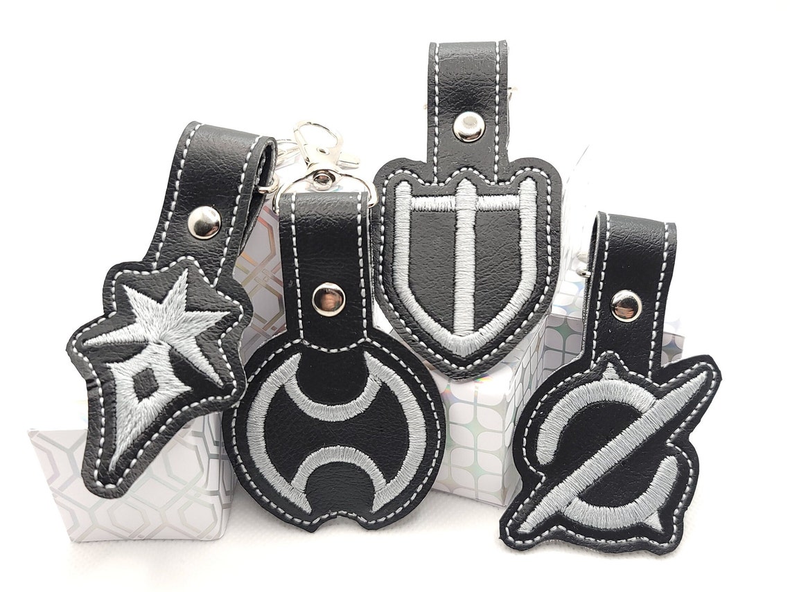 FFXIV Embroidered Job Icon Logo Soul Stone Keychain Fob Reaper - Etsy