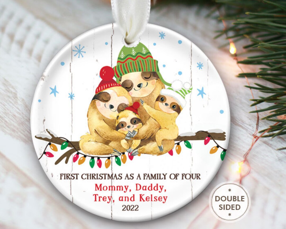 Sloth Family Ornament Sloth Ornament Personalized Christmas Ornament ...