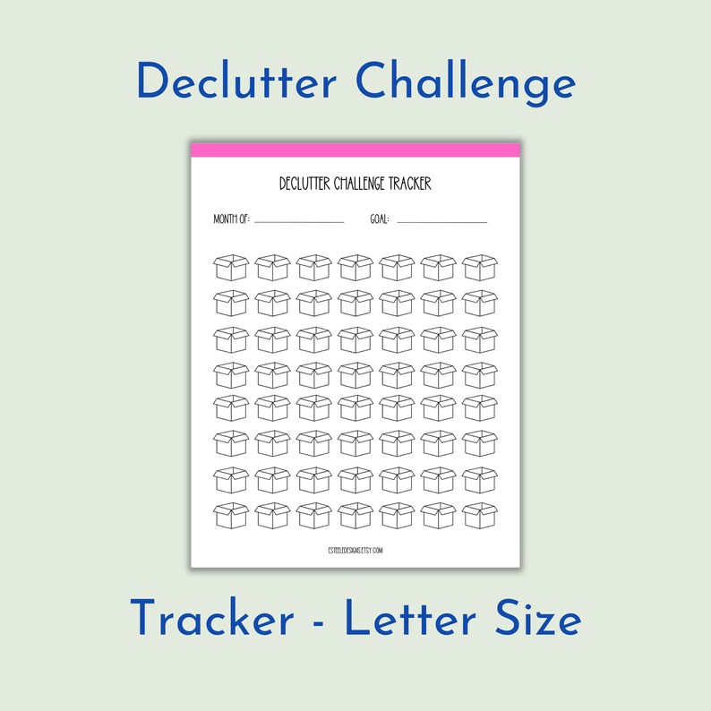 Declutter Challenge Tracker PRINTABLE With Instructions - Etsy
