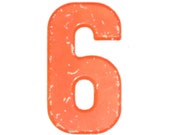 7 1/2 Vintage Metal Number 6 Orange Marquee Signage - Etsy