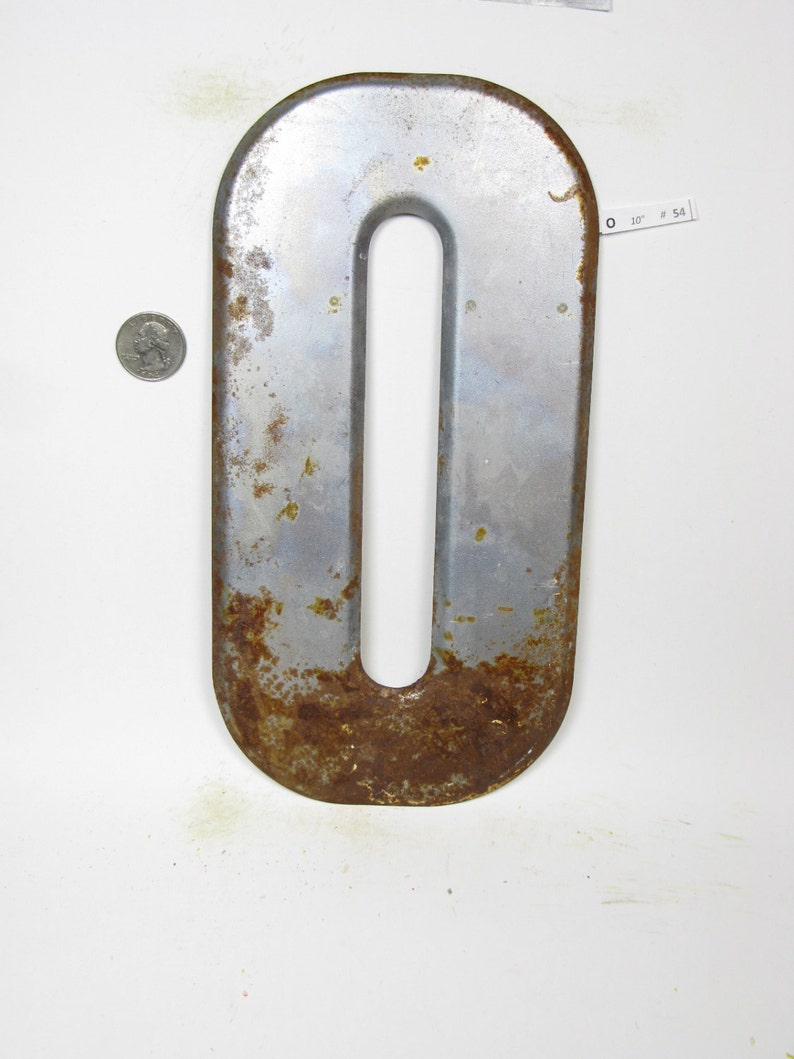 10" Vintage Metal Number 0 Letter 0 Silver - Marquee Signage Sign ...