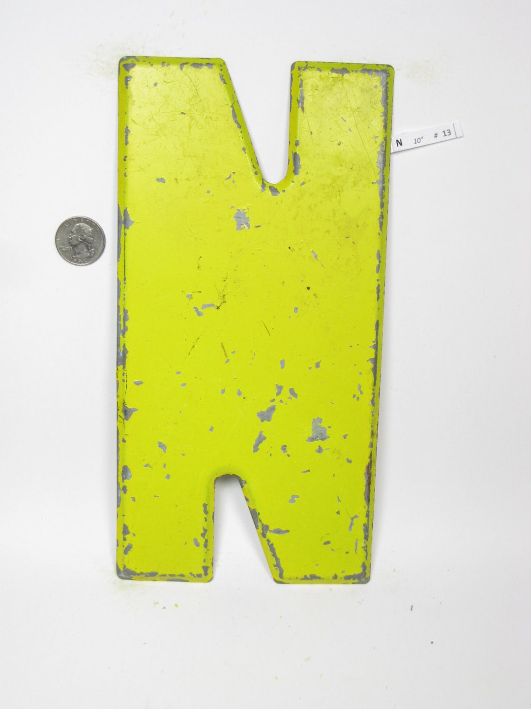 10" Rustic Vintage Metal Letter N - Marquee Signage - Letter Sign ...