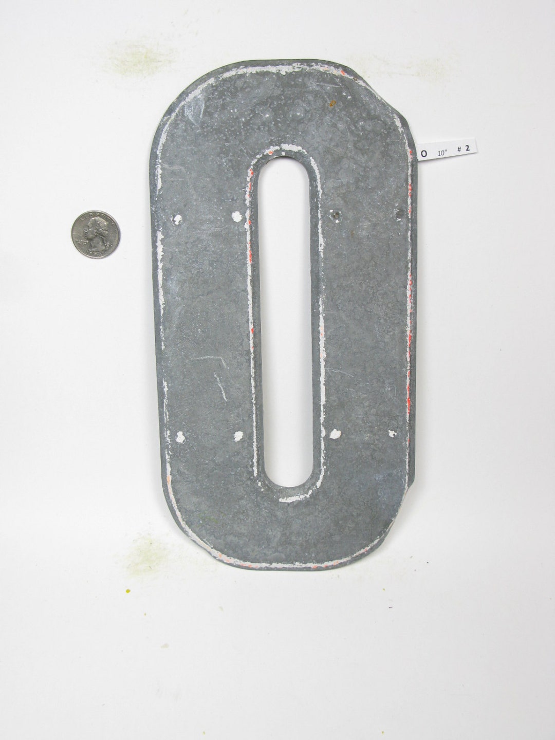 10" Vintage Metal Number 0 Letter 0 Silver - Marquee Signage Sign ...