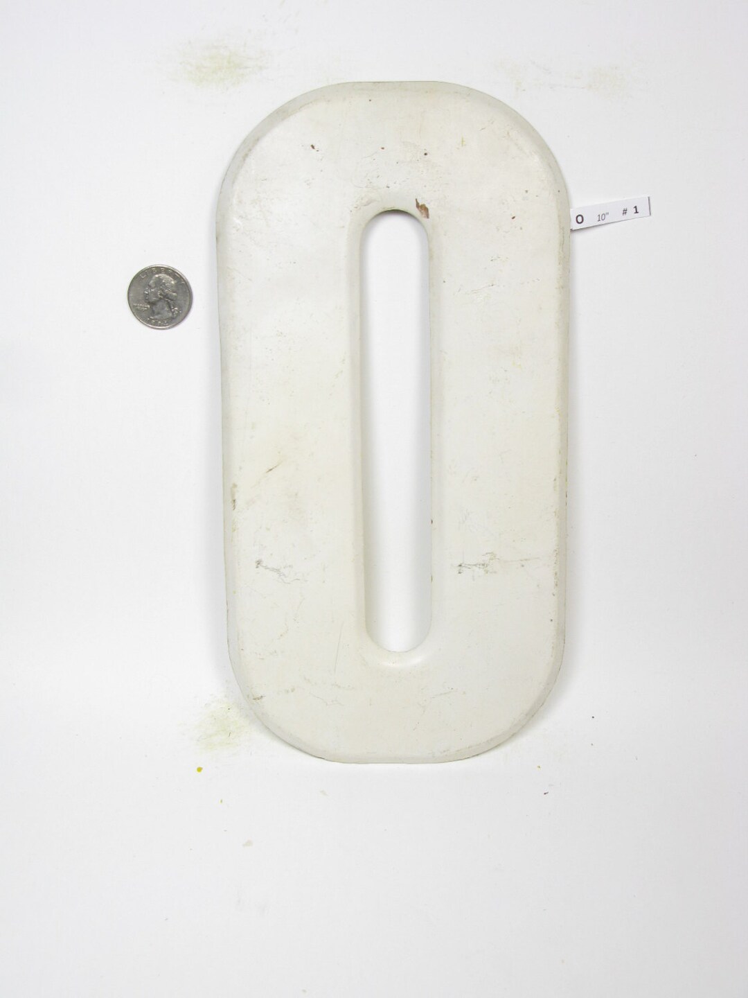 10" Vintage Metal Number 0 Letter 0 White - Marquee Signage Sign ...