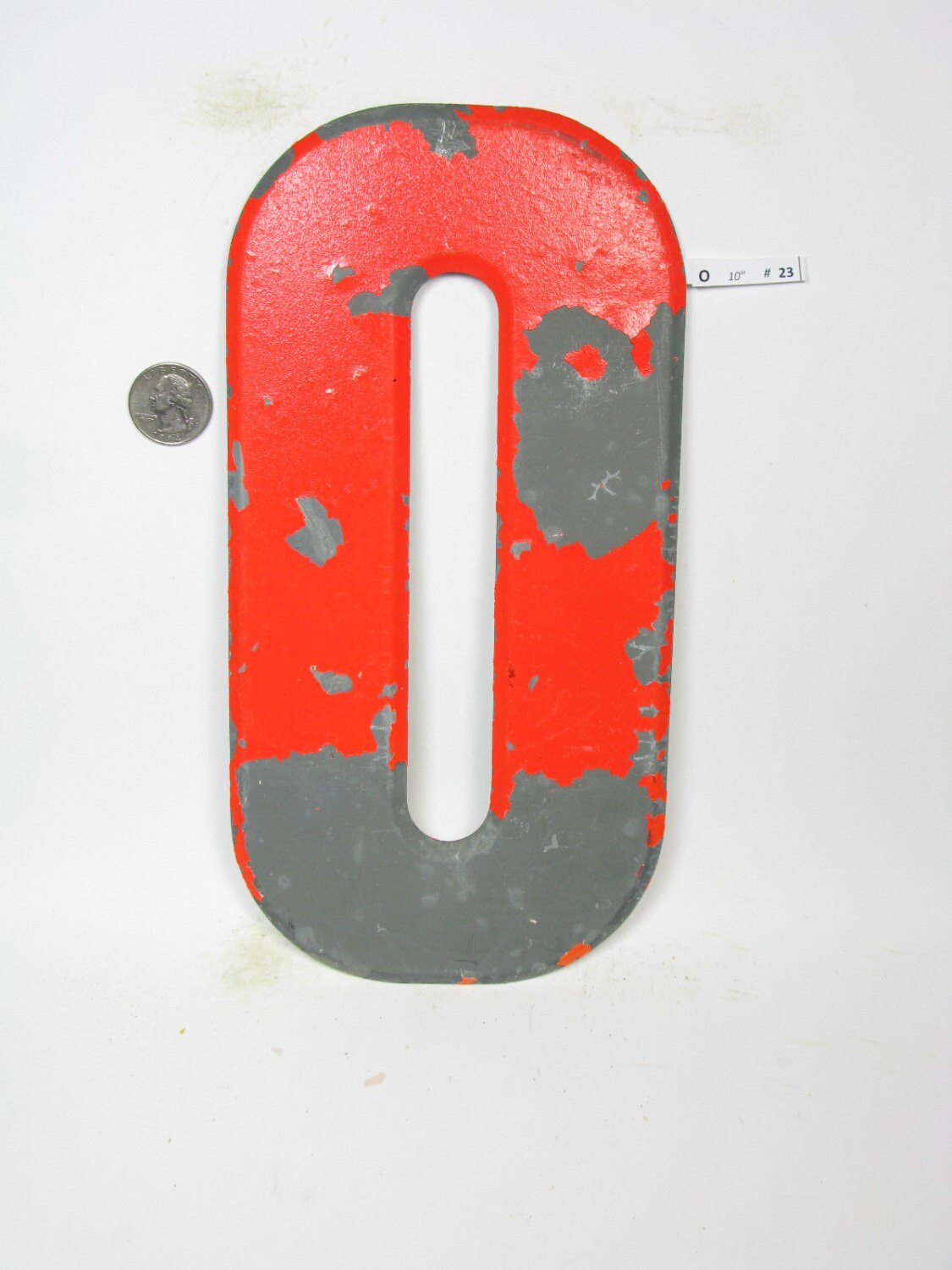 10" Vintage Metal Number 0 Letter 0 Red - Marquee Signage Sign ...