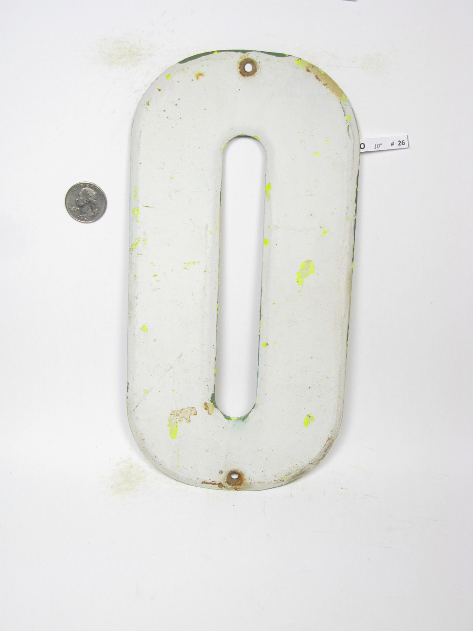 10" Vintage Metal Number 0 Letter 0 Gray - Marquee Signage Sign ...