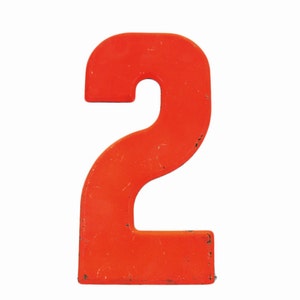 10" Vintage Metal Number 2 - Marquee Signage - Number Sign - Birthday ...