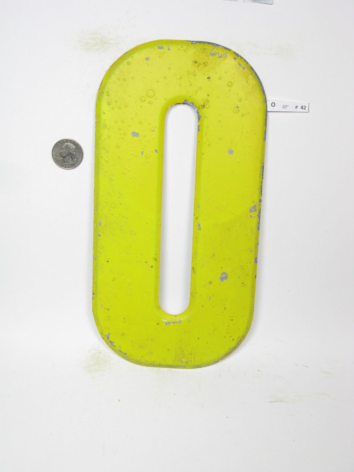 10 Vintage Metal Number 0 Letter 0 Rustic Yellow Marquee Signage Sign ...
