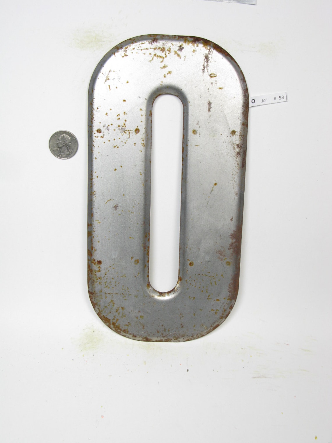 10" Vintage Metal Number 0 Letter 0 Silver - Marquee Signage Sign ...