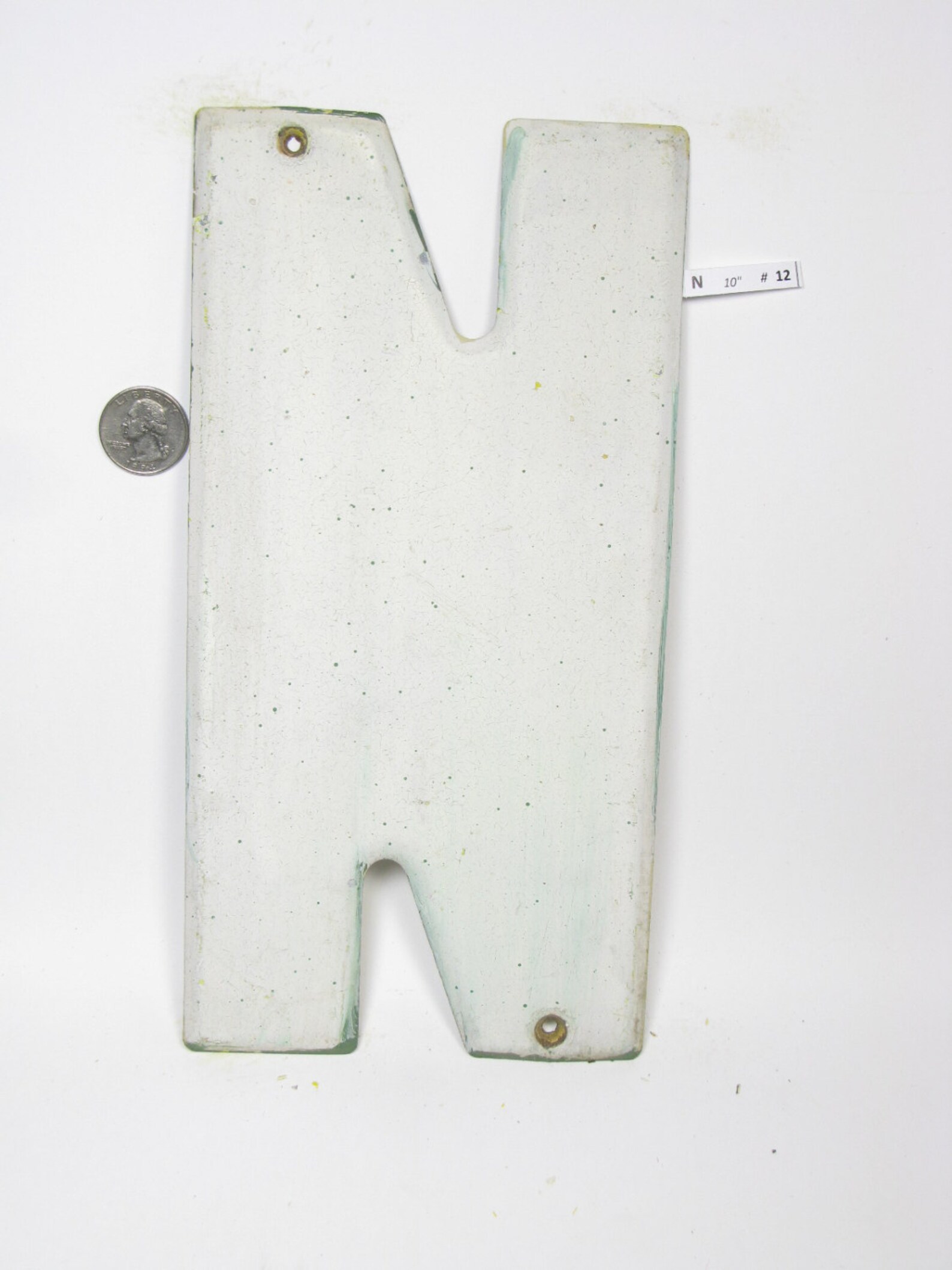 10" Vintage Metal Letter N With Holes - Marquee Signage - Letter Sign ...