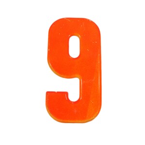 7 1/2" Vintage Metal Number 9 Red/orange - Marquee Signage Nine Sign ...