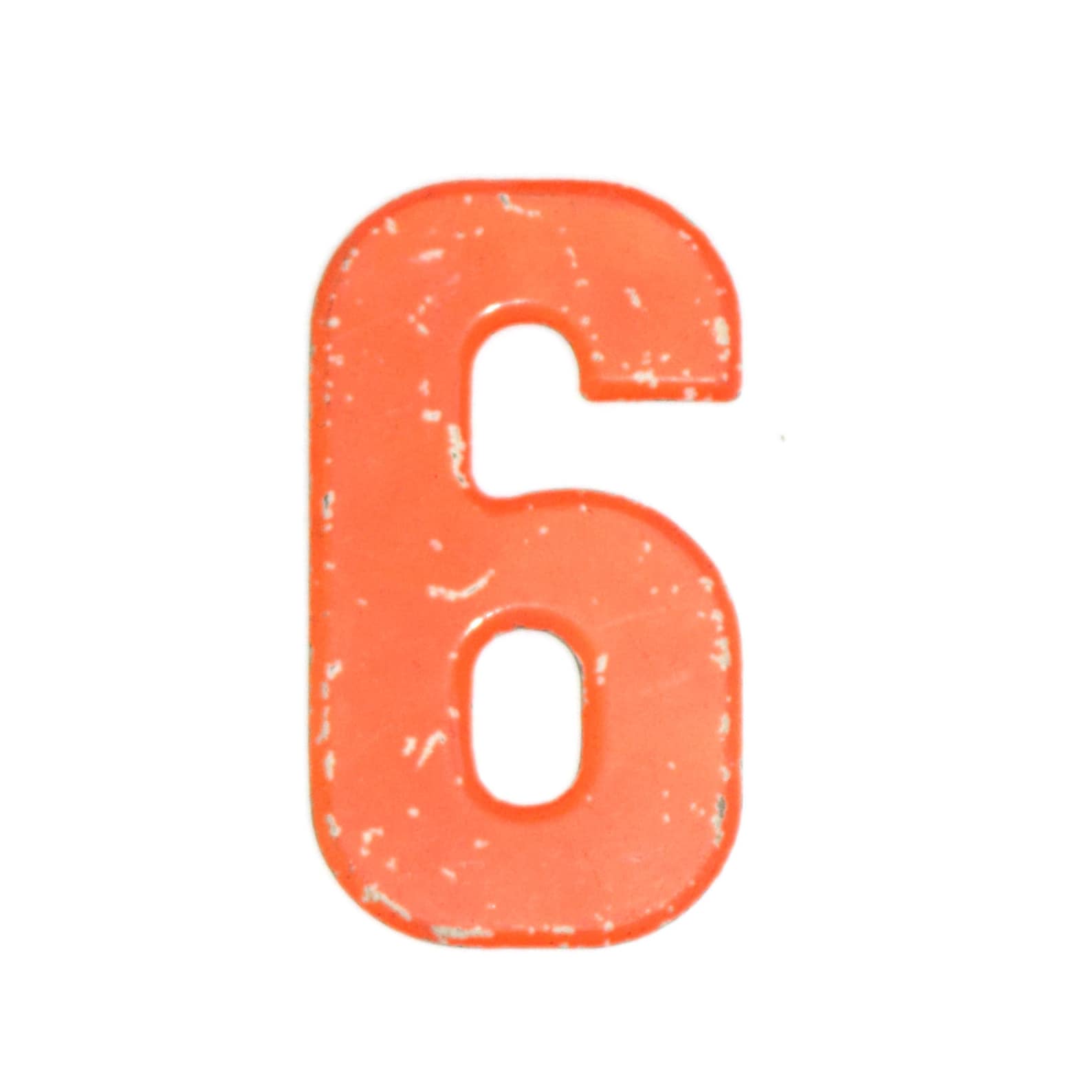 7 1/2 Vintage Metal Number 6 Orange Marquee Signage Number Six Sign ...