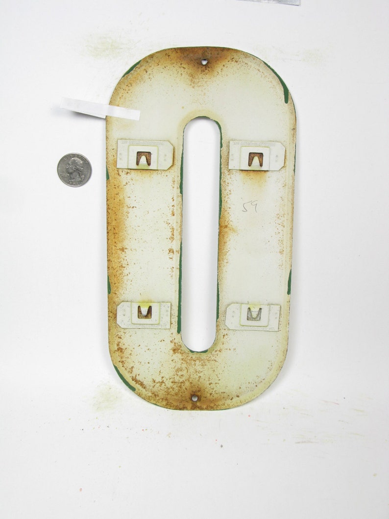 10" Vintage Metal Number 0 Letter 0 Gray - Marquee Signage Sign ...