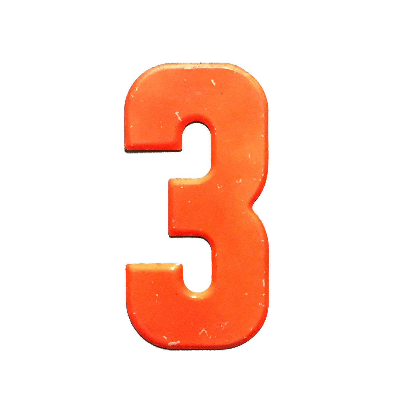 10 Vintage Metal Número 3 Naranja Señalización de marquesina Números de ...