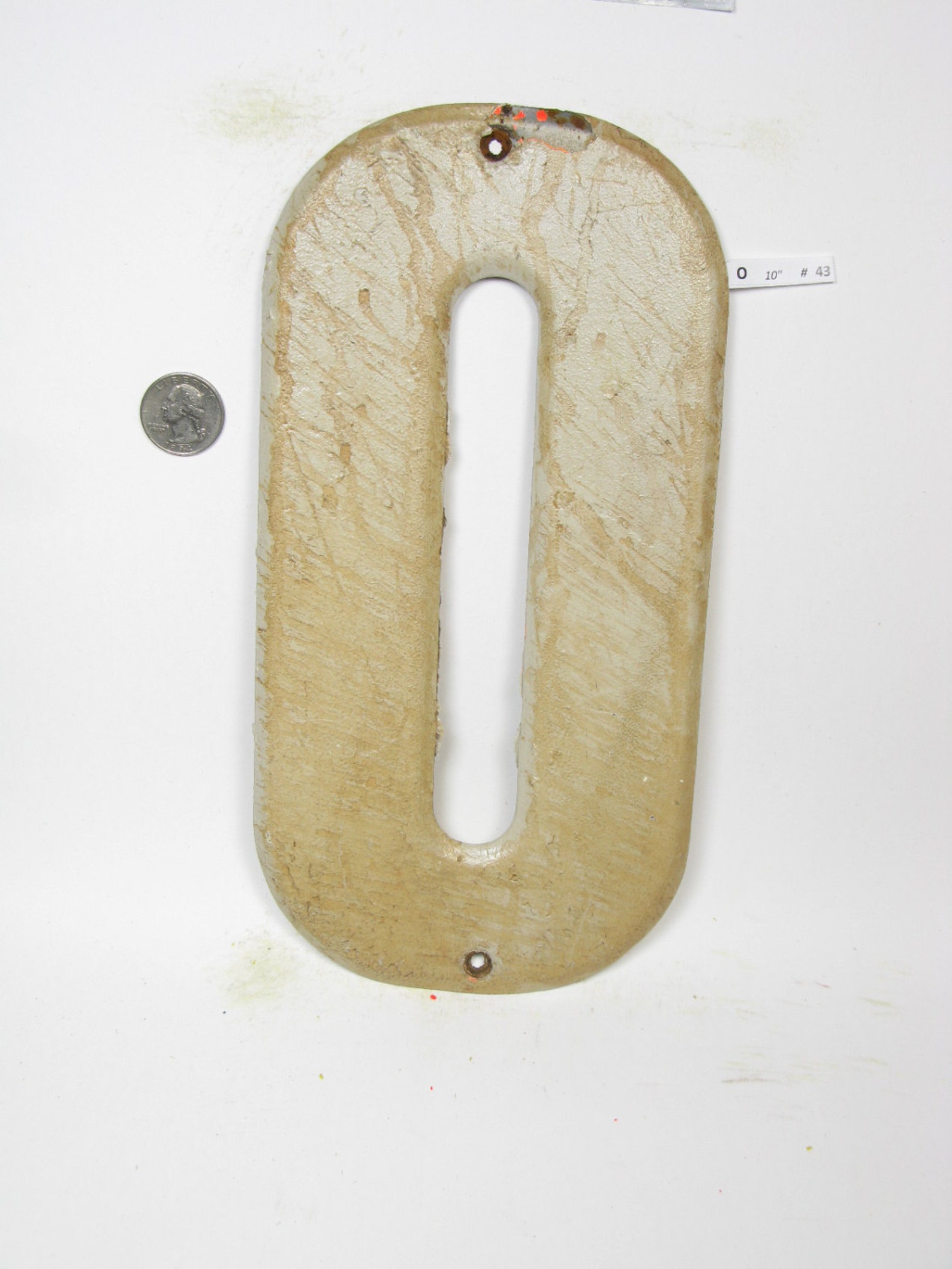 10" Vintage Metal Number 0 Letter 0 Gray - Marquee Signage Sign ...