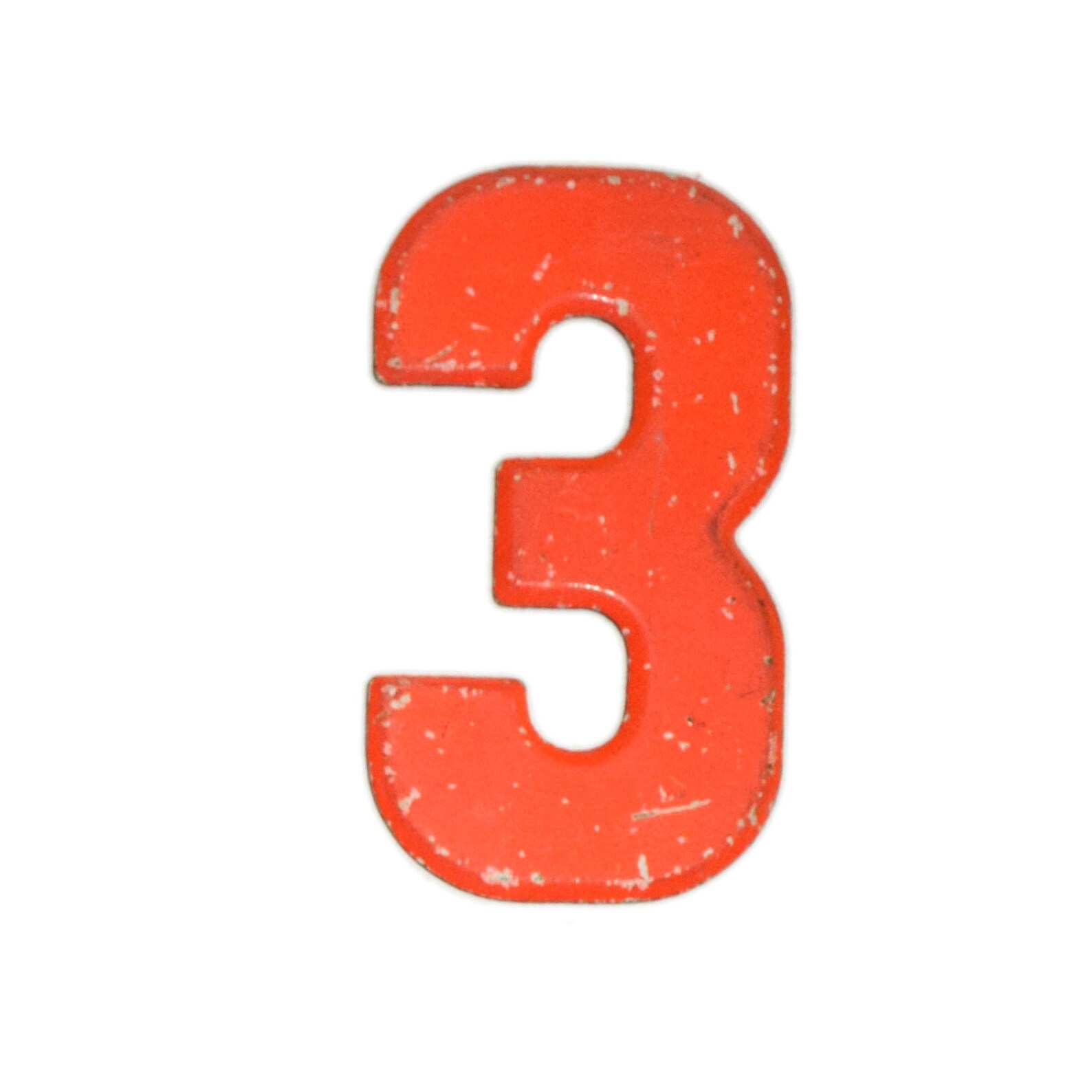 7 1/2" Vintage Metal Number 3 Orange - Marquee Signage Sign - Sports ...