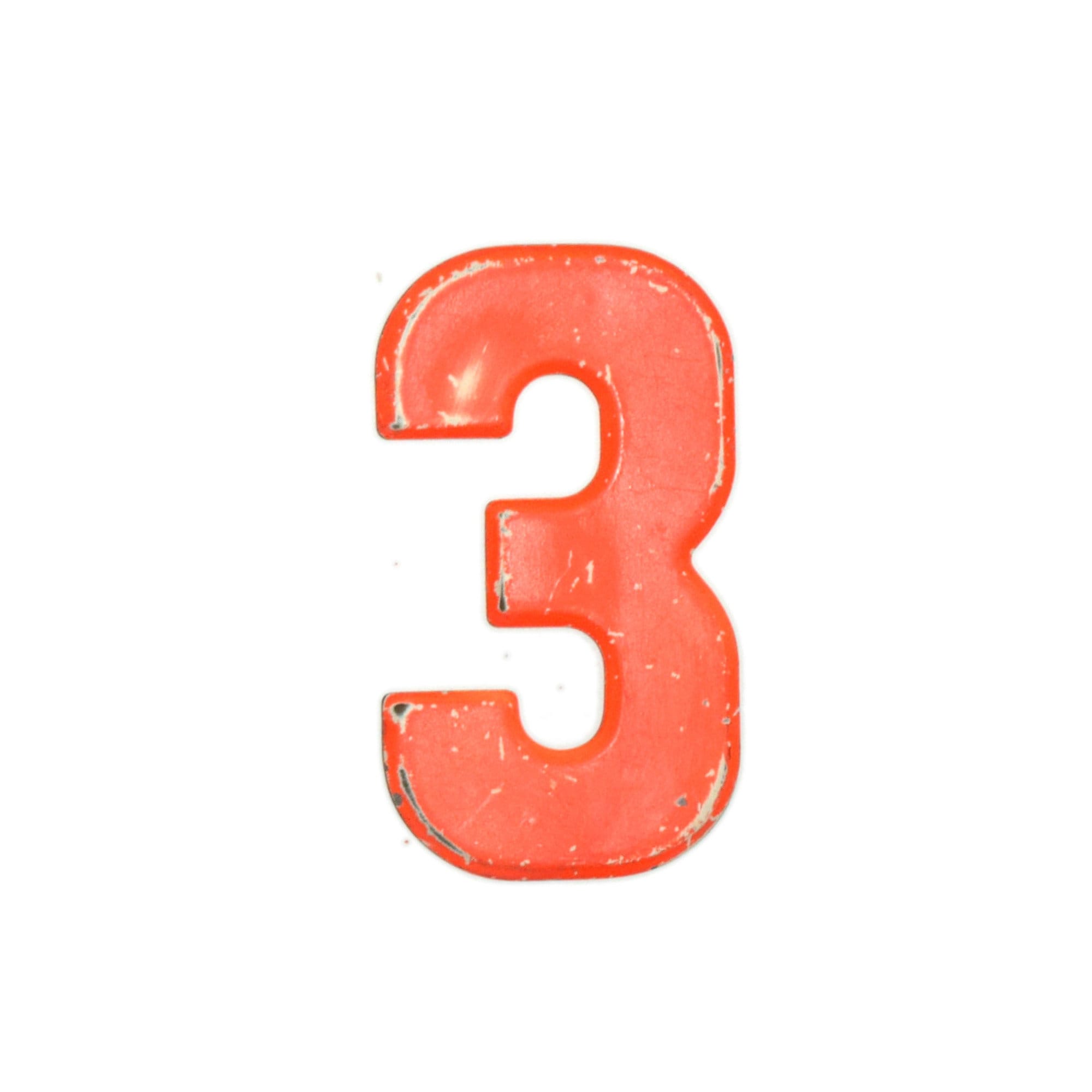 7 1/2 Vintage Metal Number 3 Orange Marquee Signage | Etsy