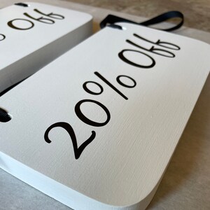 Wood Retail Signs With Ribbon for Hanging, Set If 3 Custom Personalized ...