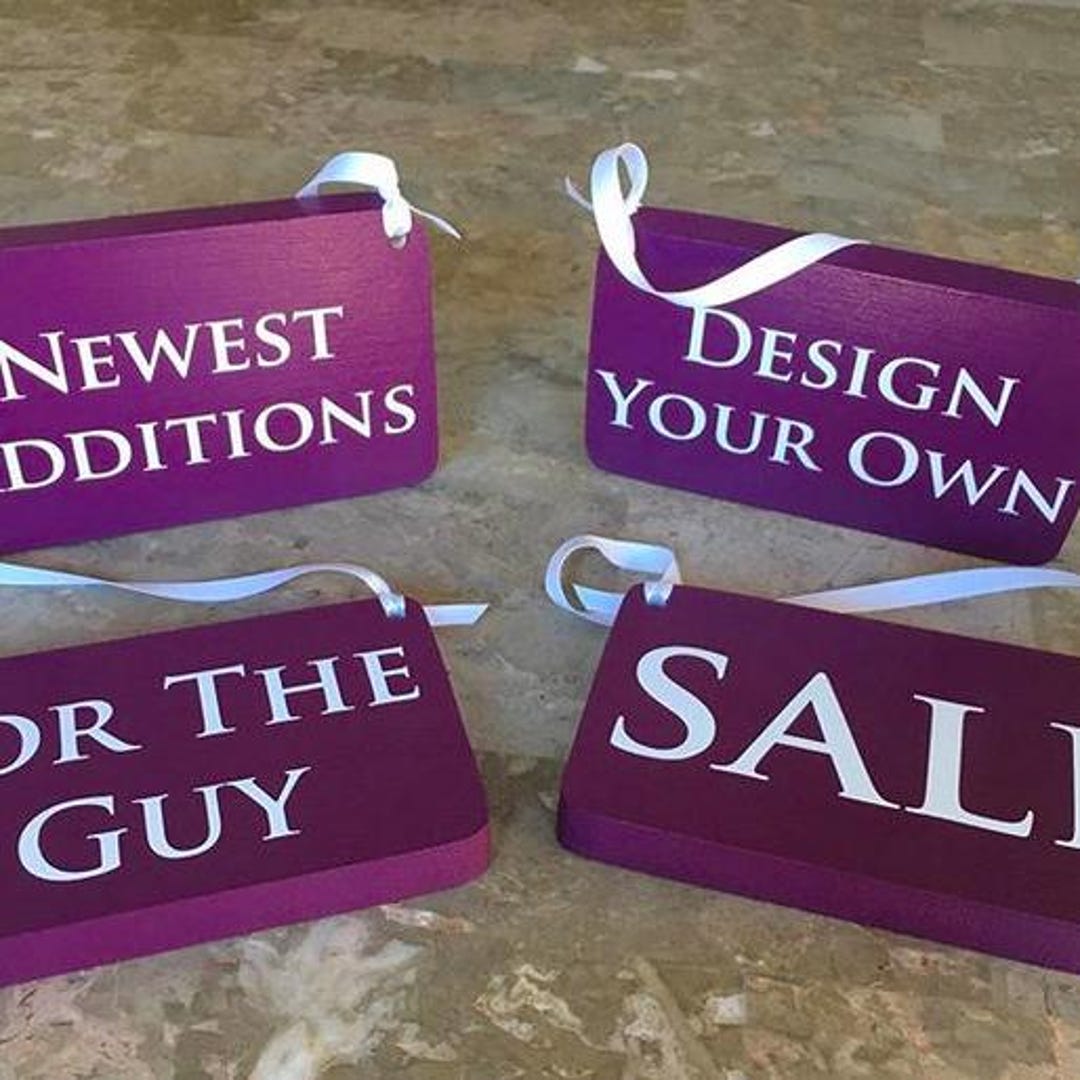 Personalized Business Signage Boutique Signs With Ribbons Lot of 4 ...