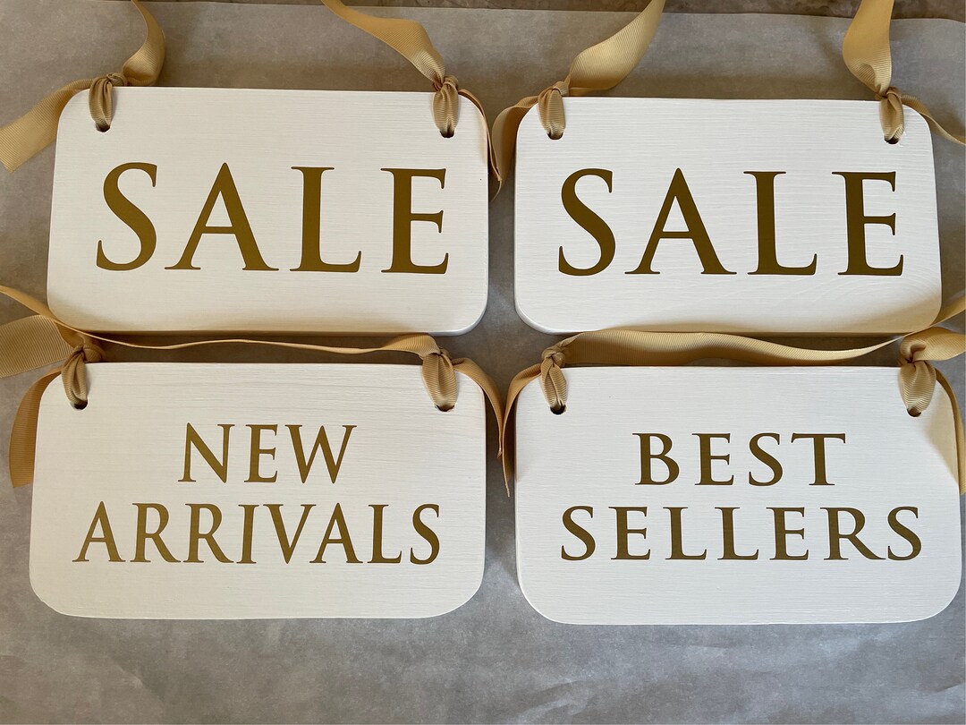 Hanging Retail Signs With Ribbons - Lot of 4 Personalized and Custom ...