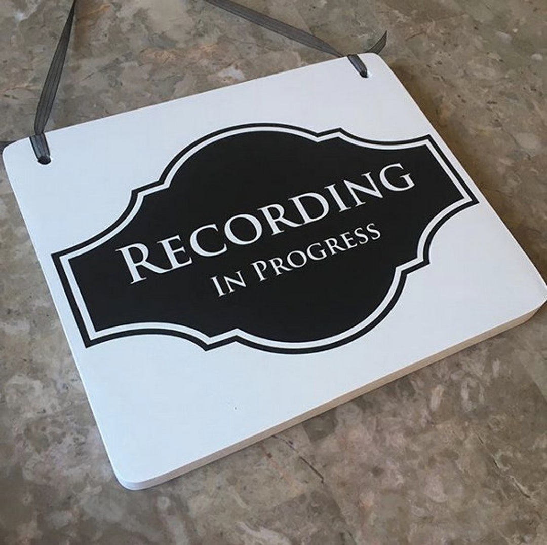 Recording In Progress sign, Music Studio Decor, Custom Business Signage ...