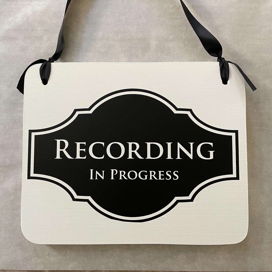 Recording in Progress Sign, Music Studio Decor, Custom Business Signage ...