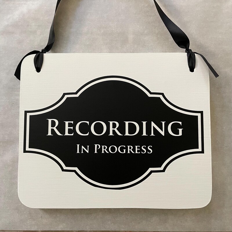 Recording in Progress Sign - Etsy