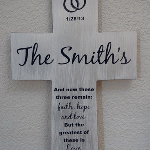 Wedding Wall Cross Personalized Last Name With Scripture - Gift for ...