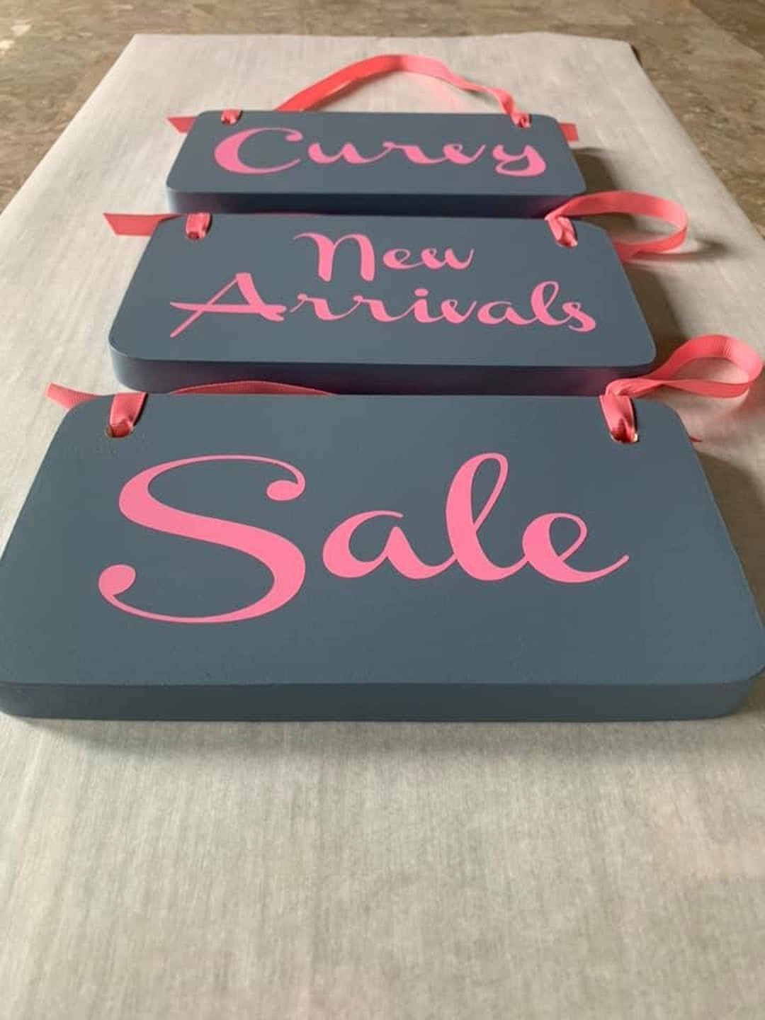 Custom Retail Signs With Ribbons, Lot of 3 Signs, Sale, New Arrivals ...
