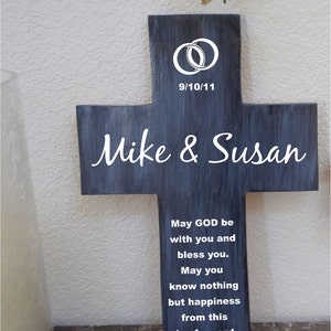 Personalized Wedding Cross Wood Cross Gift | Etsy