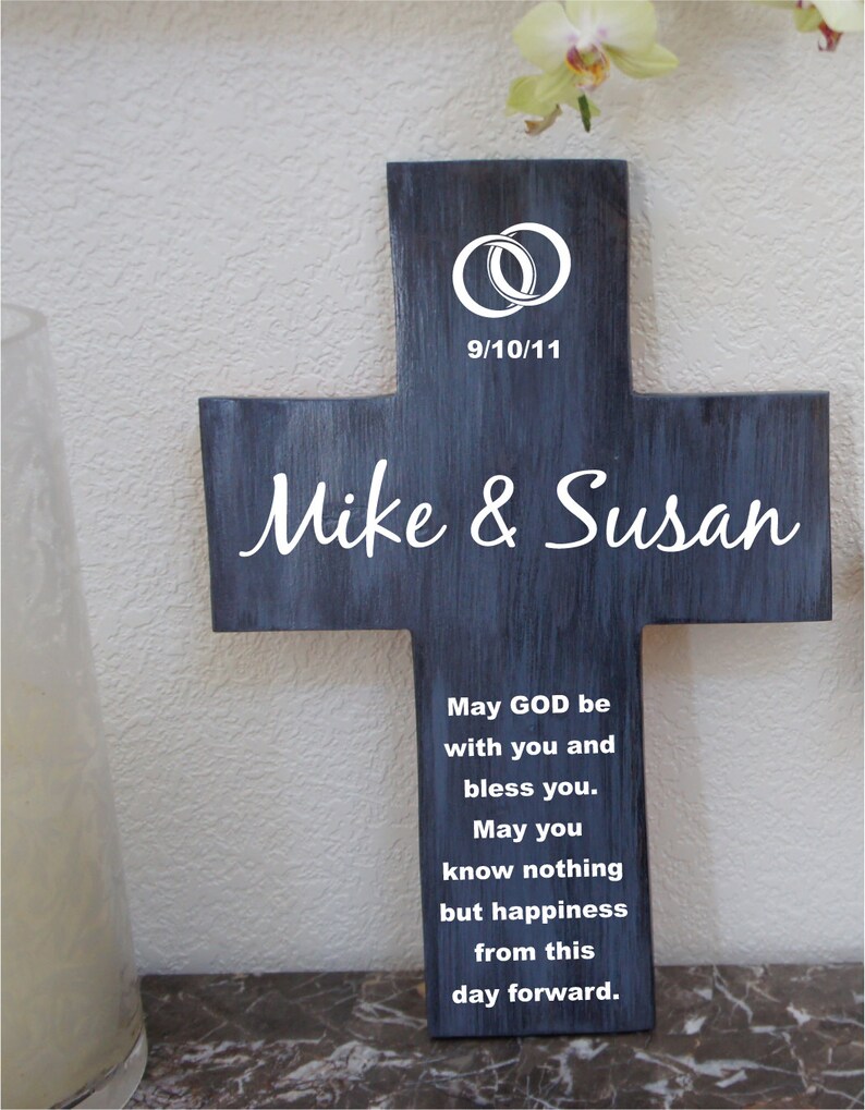 Personalized Wedding Cross Wood Cross Gift | Etsy