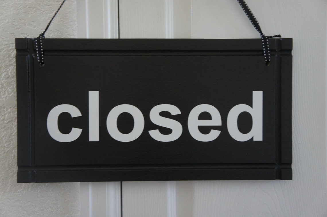 Business Sign Open Closed Sign Large 2 Sided Wood Hanging - Etsy