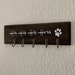 His and Hers Key Holder, Key and Leash Holder With Paw, Wood Sign for ...